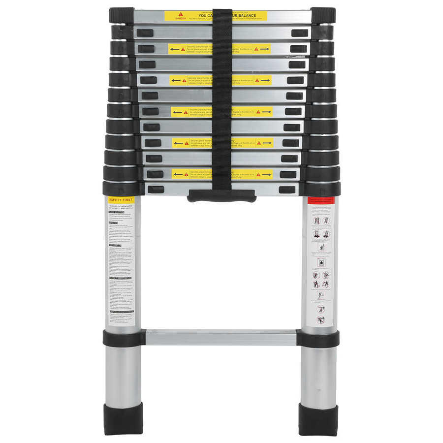 aluminium telescoping ladder extension extend portable ladder 3.8m ...