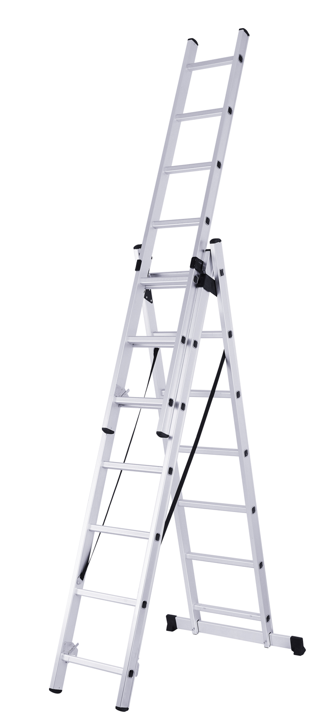 safest 6m 3 section extension ladder telescopic ladder harbor freight ...