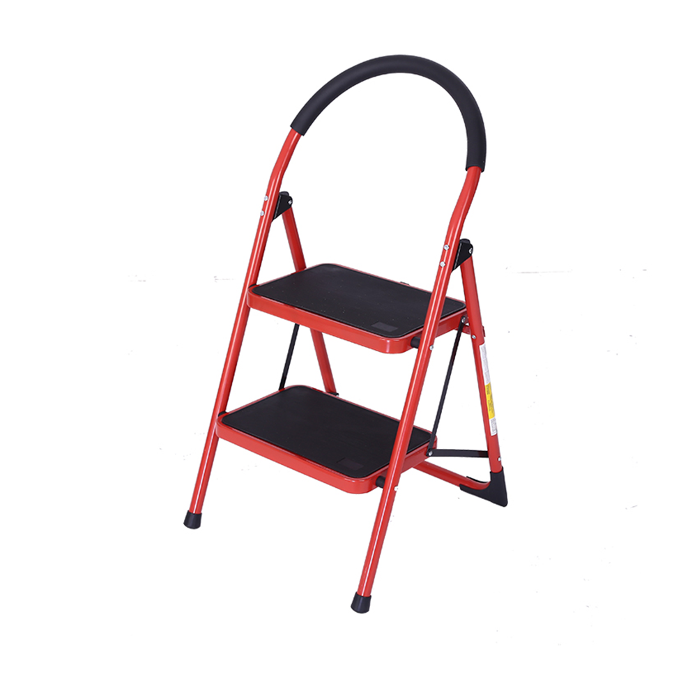 Stainless steel 2 step ladder with rubber treads