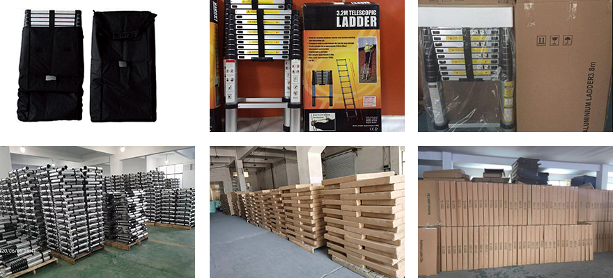 aluminium telescoping ladder extension extend portable ladder 3.8m ...