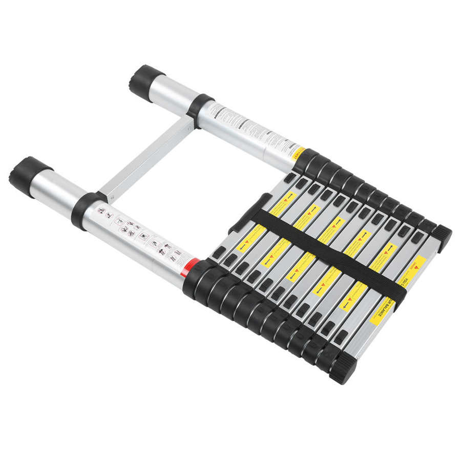 aluminium telescoping ladder extension extend portable ladder 3.8m ...