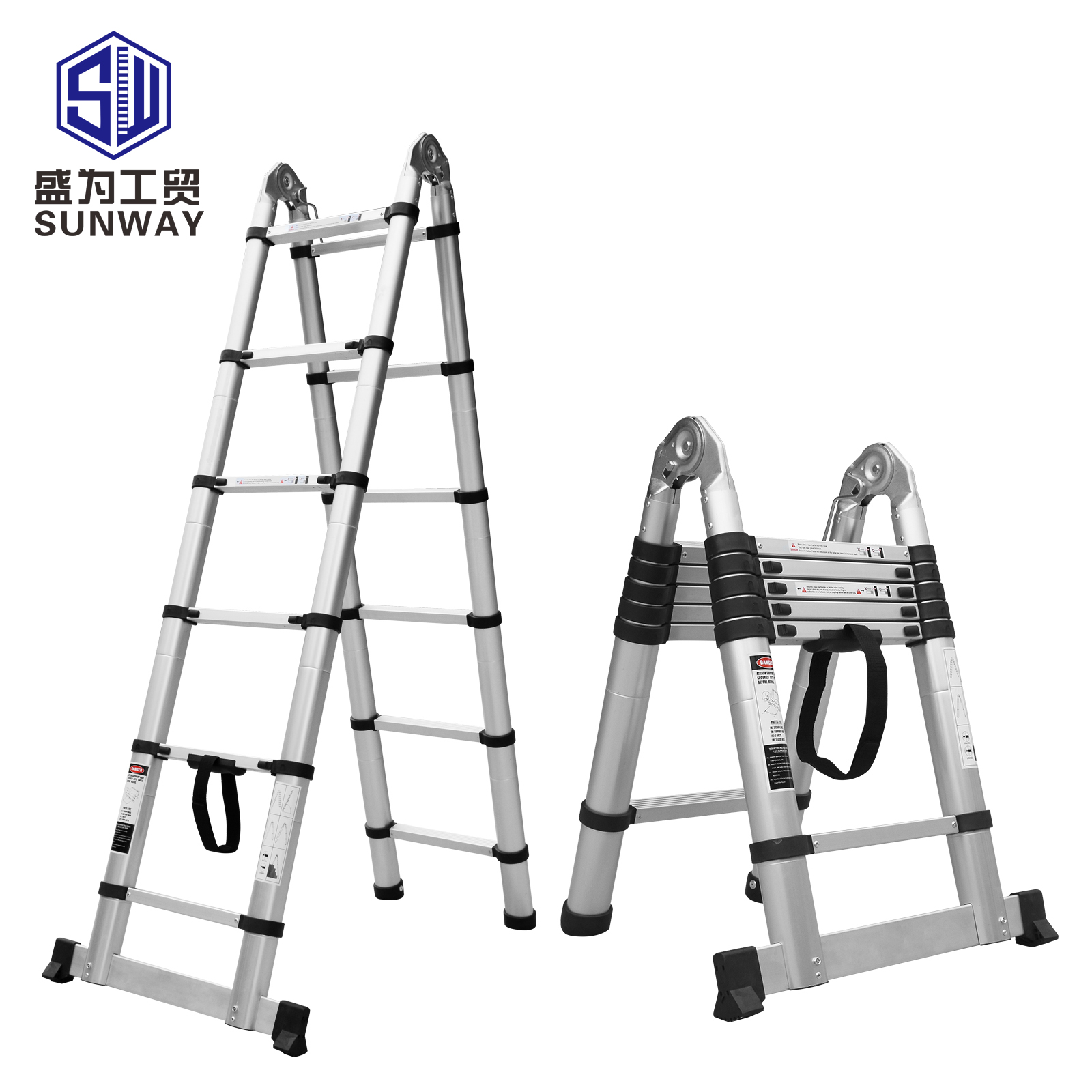 Super super A-frame aluminium telescopic folding ladder - Buy ...
