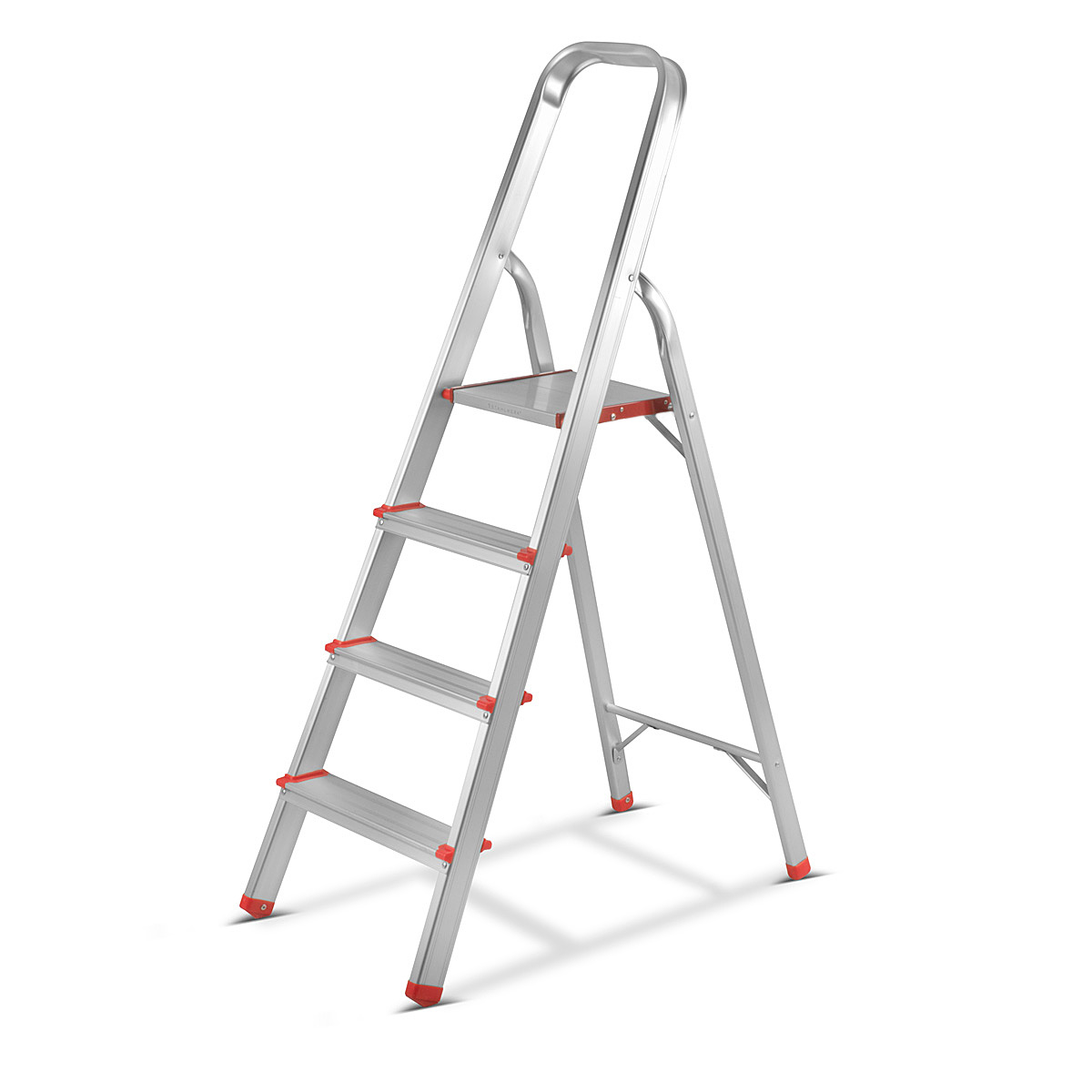 4 step aluminium lightweight folding step ladder foldable easy store ...
